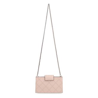 Tory Burch Fleming Mini Leder Wallet on Chain - - Bags - Damen - Rosa - ONE SIZE