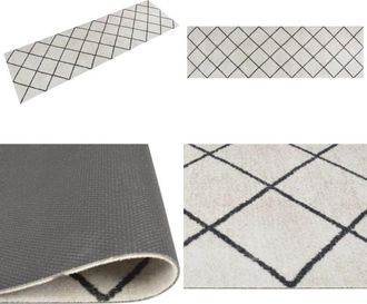 vidaXL Küchenteppich Waschbar Quadrat 60x180 cm Samt - Küchenläufer - Samt - pvc - Rutschfest - Maschinenwäsche - Home & Living