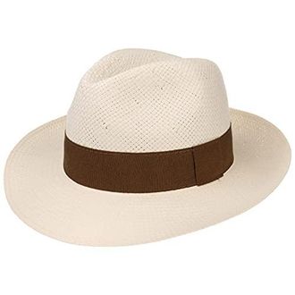 LIPODO Chapeau en Paille Palermo Femme/Homme - Made in Italy de Soleil Bogart Plage avec Ruban Gros Grain Printemps-ete - XL (60-61 cm) Nature