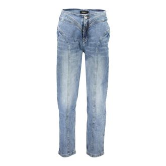 Desigual Femme, Jeans, Bleu, Taille: 36 FR Jean Droit Degrad