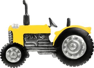 NUOBESTY Eisen Traktor Wanddekoration Skulptur Gelb Wetterfest Garten Haus B&uuml;ro Balkon Wandkunst Geschenk f&uuml;r Traktorfans und T&uuml;rdeko