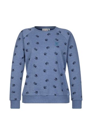 Naketano Damen Sweatshirt Krokettenhorst, Farbe:Blue melang Dog Print, Gr&ouml;&szlig;e:XS