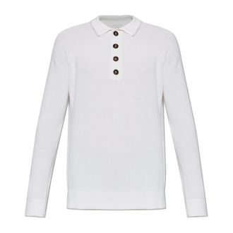 Eleventy Cashmere Langarm-Poloshirt - - Knitwear - Herren - Wei&szlig; - 2XL