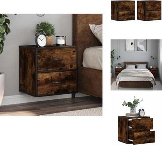 vidaXL Wand-Nachttische 2 Stk. R&auml;uchereiche 40x31x39,5 cm - Wand-Nachttisch - Wand-Nachttische - Schrank - Nachttisch