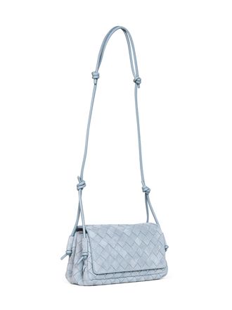 Bottega Veneta Womens Crossbody Bag Mineral Notturno Light Blue Calfskin