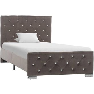 vidaXL Cadre de lit Gris Velours 90x200 cm