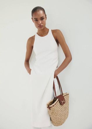 Mango Panier moyen fibre naturelle marron moyen - Femme - Taille unique - MANGO