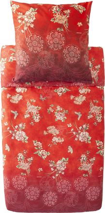 Bassetti ESPERIDI Bettwäsche + 2 Kissenhüllen aus 100% Baumwollsatin in der Farbe Rot R1, Maße: 200x200 + 2 K 80x80 cm - 9333286