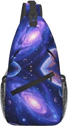 Generic Durable Sacoche Tactique Art des plan&egrave;tes de lespace et des galaxies du syst&egrave;me solaire Sac &agrave; Bandouli&egrave;re Mode Crossbody Bag pour Voyage Camping Homme