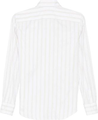 Mazzarelli Silk-Cotton Striped Shirt - White