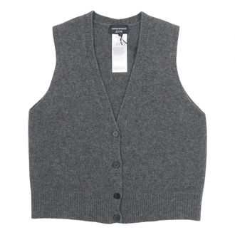 Emporio Armani Femme, Pulls, Gris, Taille: 40 FR Icon Gilet Crois&eacute;
