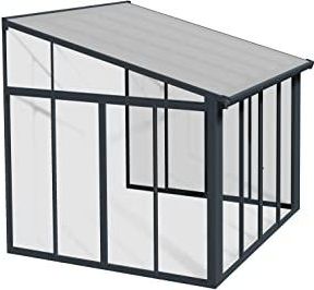 Palram Canopia by Palram Wintergarten Bausatz Sanremo 10x10 Sonnenschutz Veranda Kaltwintergarten 300x314cm Grau Polycarbonatplatten und Aluminium