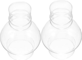 SOLUSTRE 2stücke Glaslampenschirm Für Petroleumlampen Hoch Klar ø Ersatz Für Öllampenschirme Passend Für Campinglampen Vintage-Design Winddicht