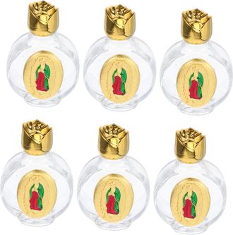 SOLUSTRE 6stücke Weihwasserflasche Aus Kristallglas Mit Fassungsvermögen Tragbar Für Taufe Hochzeit Und Religiöse Segnungen Mit Geprägter Dekoration