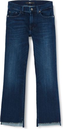 7 For All Mankind Womens Ankle Boot Jeans, Dark Indigo, 29