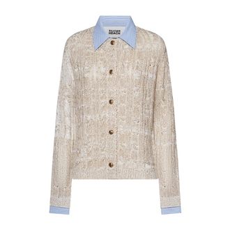 Silvian Heach Lagenlook-Strickjacke mit vorderem Verschluss - - Knitwear - Damen - Gelb - L