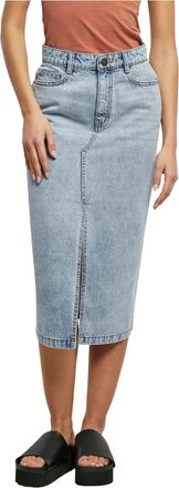 Urban Classics Damen Rock Ladies Midi Denim Skirt Tinted lightblue Washed 31