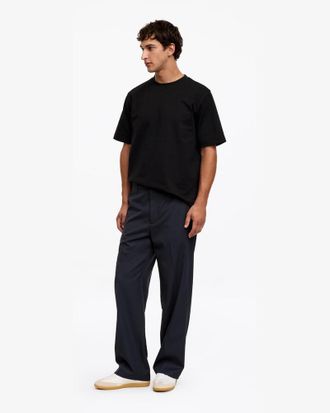Arket Kastiges Interlock-T-Shirt -Schwarz