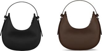 Generic Sac Hobo en faux cuir &eacute;l&eacute;gant pour femmes, design croissant, couleur unie, sac port&eacute; sous le bras pour quotidien et voyage