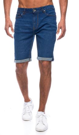Jeel Herren Kurze Hosen - Slim-Fit Jeans-Shorts - 5-Pocket-Style - Stretch Herren-Shorts - Kurze Hose für Männer - Basic Washed - 3-Blau - 36W