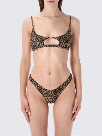 Matine&eacute; Haut de bikini &agrave; imprim&eacute; animalier avec d&eacute;coupes et encolure carr&eacute;e