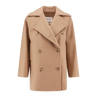 Max Mara Beiger Woll-Kaschmir-Doppelreiher-Mantel - - Coats - Damen - Beige - 2XS