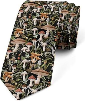 Generic Cravate Pour Homme Champignon Vert-Brun Fine Cravates R&eacute;glable Cravate DAffaires Pour Travail F&ecirc;te &Eacute;v&eacute;nements