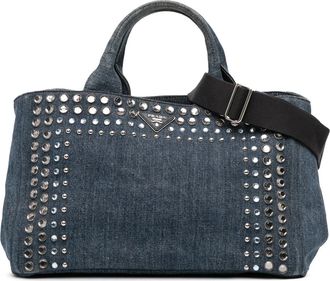 Prada Hobo Bags - Denim Canapa Bijoux Satchel - Gr. unisize - in Blau - f&uuml;r Damen