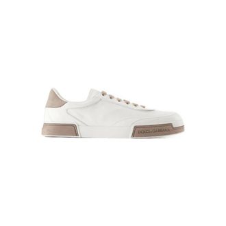 Dolce & Gabbana Paneeleder-Low-Top-Sneakers - - Shoes - Herren - Wei&szlig; - 39 EU