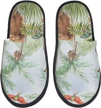 Generic Animaux Africains &Agrave; LAquarelle Unisexe Chaussures De Maison Antid&eacute;rapantes Pantoufles Chaud Slippers Pour Hiver Ext&eacute;rieur Int&eacute;rieur L