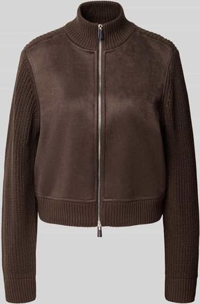 Comma Strickjacke mit Stehkragen und Zweiwege-Rei&szlig;verschluss