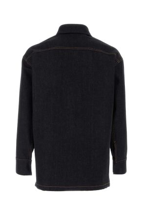 Fendi Mens Embroidery Jacket Blue Cotton
