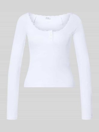 Noisy May Longsleeve in Ripp-Optik mit Spitzenbesatz Modell MAYA