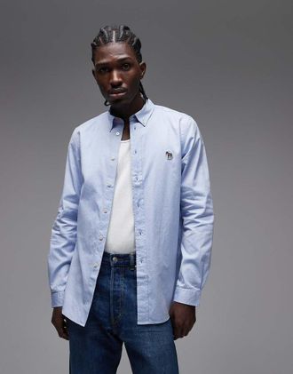 Paul Smith Chemise ajust&eacute;e en lin &agrave; manches longues - Bleu