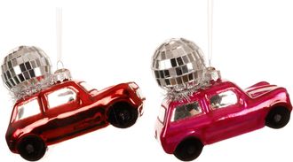 Kaemingk Christbaumschmuck Glas 9,9cm - Auto Figur zum Aufh&auml;ngen - 1 St&uuml;ck Sortiert - Weihnachtsbaum Anh&auml;nger f&uuml;r Weihnachten - Christbaumanh&auml;nger & Weihnachts