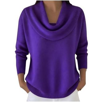Generic Pull Femme Chic et Elegant Laine Ample Pulls Fin Femmes Manche Longue Grande Taille Tops Couleur Unie Hauts Pull en Tricot Femme Hiver Col V Leger Cha