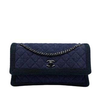 Chanel Pre-owned Vintage Tweed Schultertasche - - Pre-owned - Damen - Blau - ONE SIZE