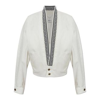 Versace Jacke mit markantem griechischem Muster - - Jackets - Damen - Wei&szlig; - S