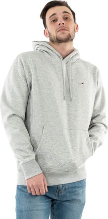 Tommy Jeans Herren Hoodie TJM Regular mit Kapuze, Grau (Light Grey Heather), L