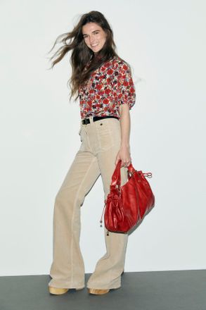 Gerard Darel Blouse fleurie &agrave; volants - LIV - Ecru