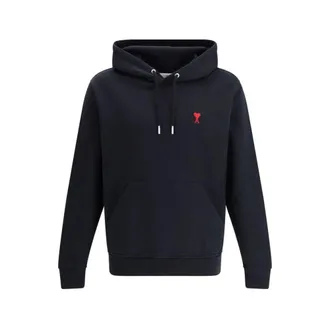 Ami Homme, Sweatshirts et sweats &agrave; capuche, Noir, Taille: XL Sweat &agrave; capuche avec logo en coton et poche kangourou