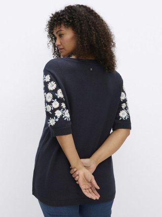 Sheego Strickpullover Kurzarm-Pullover Kurzarm Jersey