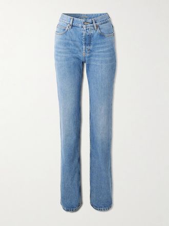 Saint Laurent Nico Halbhohe Jeans Mit Geradem Bein - Blau