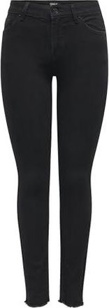 Only Onlhush Mid Skin Ank RW DNM Akm188 Noos, Jean Noir, XL x 30L Femmes