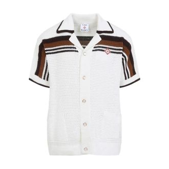 Casablanca Tennis H&auml;kelshemd - - Shirts - Herren - Wei&szlig; - M