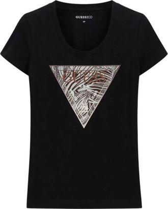 Guess Femme, Tops, Noir, Taille: 44 FR Zebra Triangle Tee