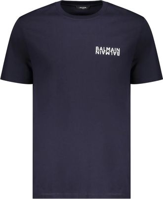 Balmain Homme, Tops, Bleu, Taille: L T-shirt &agrave; manches courtes en coton