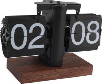 ZJchao Digitale Klappuhr, Klapptischuhr Im Vintage-Stil, 24 Stunden, rutschfeste Basis, Drehknopf, Verstellbar, Batteriebetrieben, Digitale Klappuhr f&uuml;r Wohn