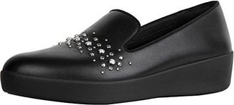 FitFlop Audrey Pearl Stud Smoking Slippers Colour: Black, Size: UK5