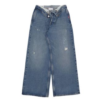 Amish Roll-Up Denim Jeans - - Jeans - Damen - Blau - W30